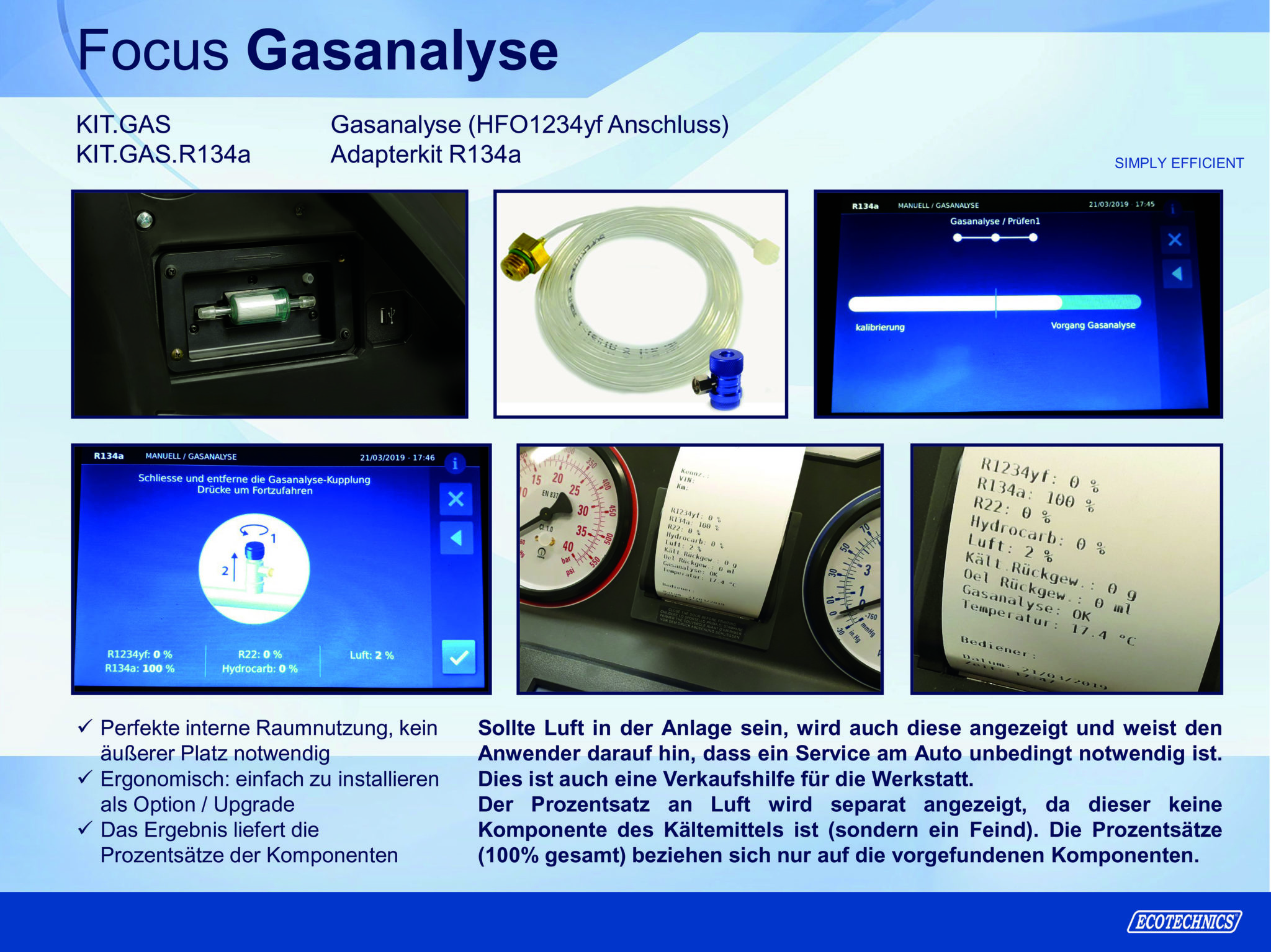 Klimaservicegerät ECK Next PRO – für R134a (optional SAE-Gasanalyse ...