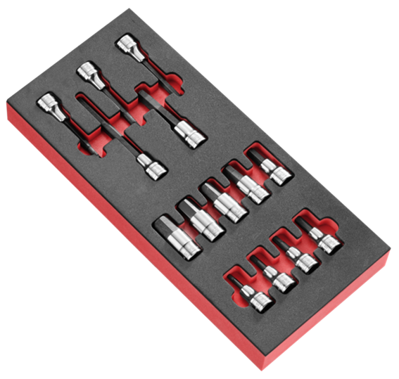 Modul mit 14 Steckschlüsseln 1/2” Innensechskant in Schaumstoffeinlage ...